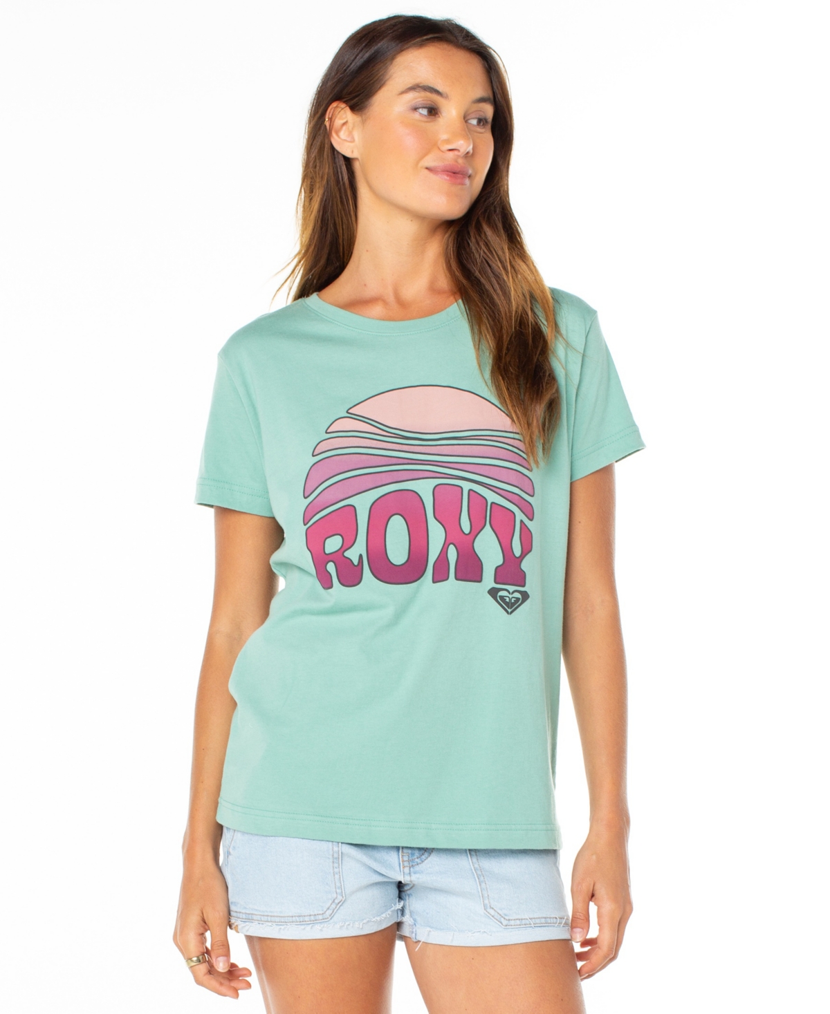 Click here for Roxy Womens Rising Boyfriend Crewneck Short-Sleeve... prices