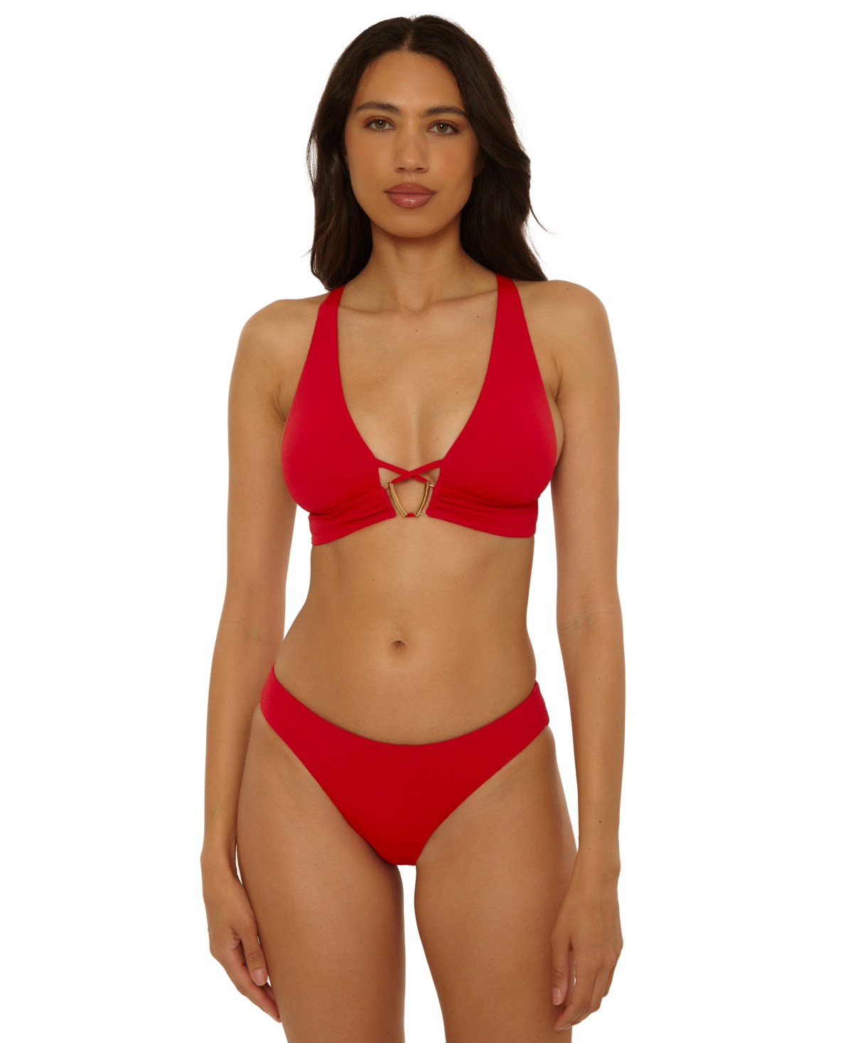 Click here for Becca Womens Riveria Seersucker Textured Top - App... prices