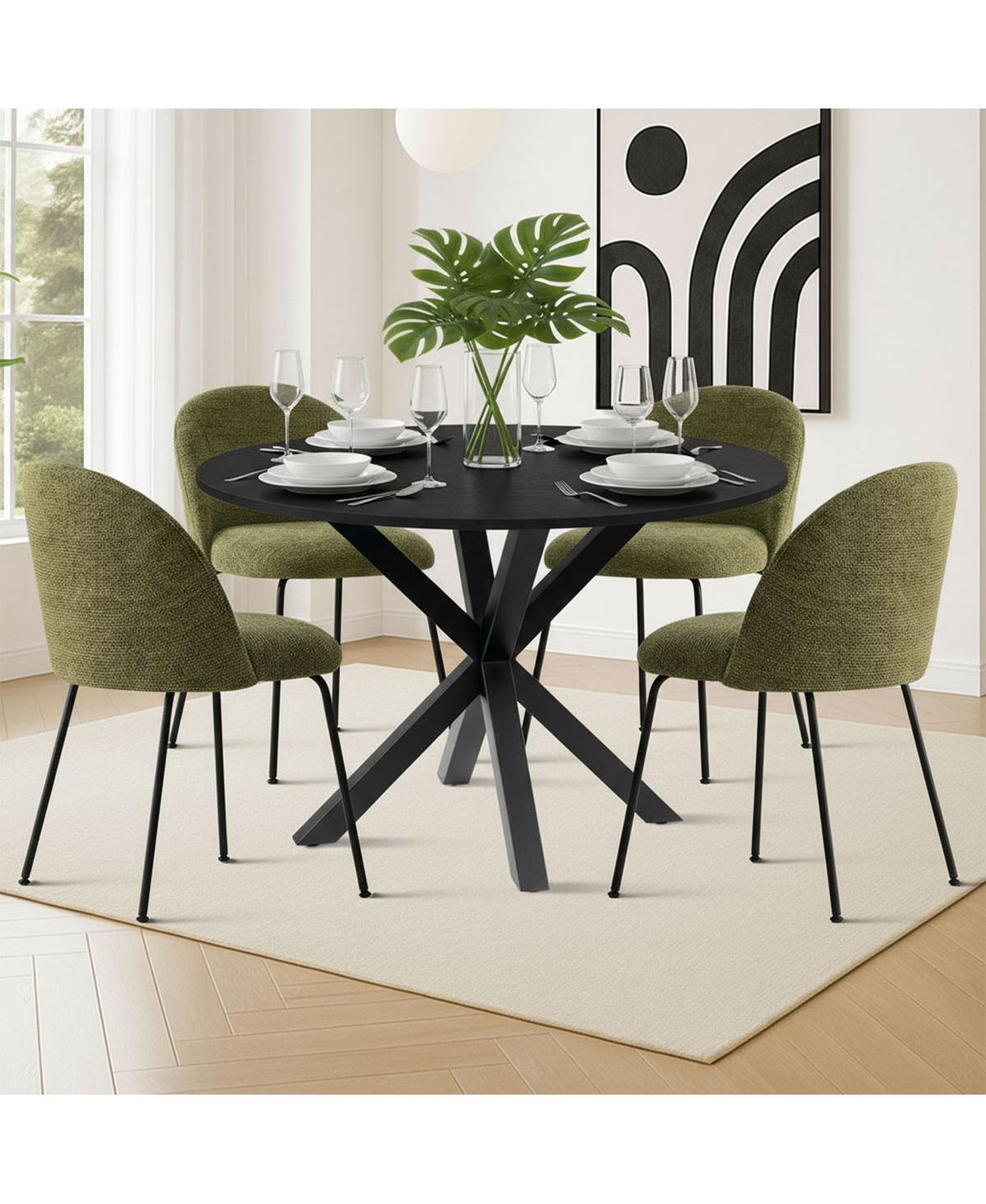Click here for 5-Piece Round Dining Table Set  39.4 Mdf Wood Grai... prices