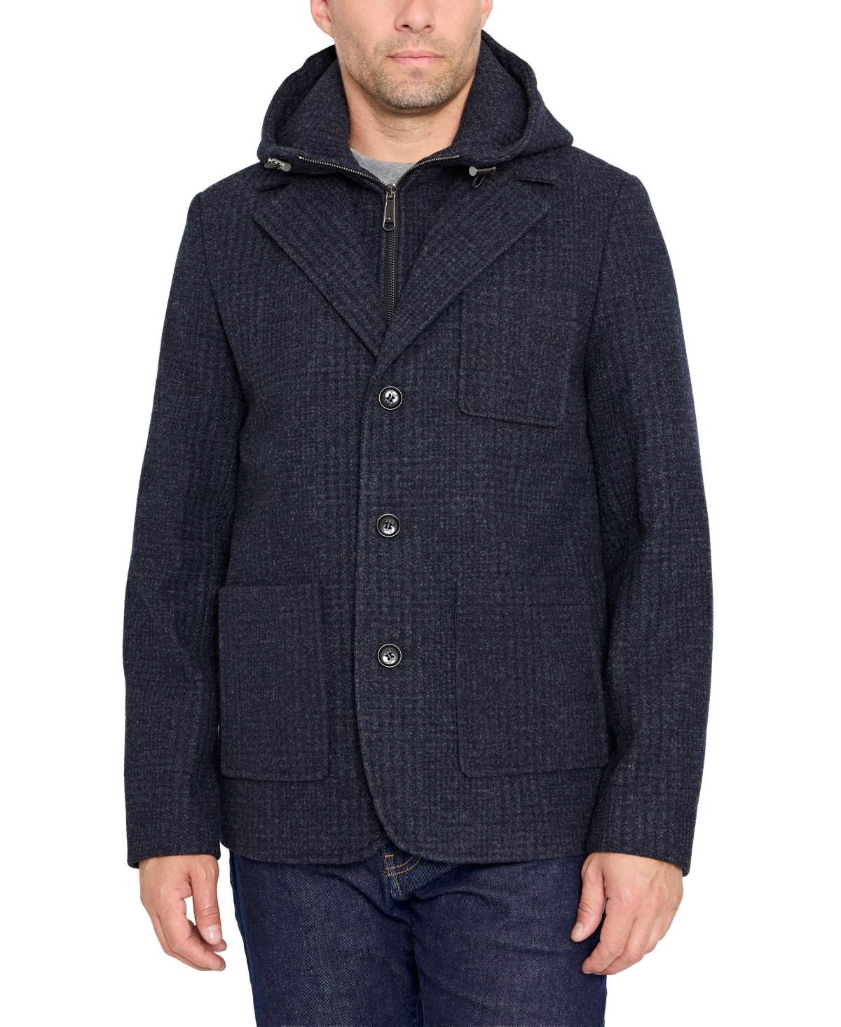 Click here for Sam Edelman Mens Short Blazer Coat - Midnight Blue... prices