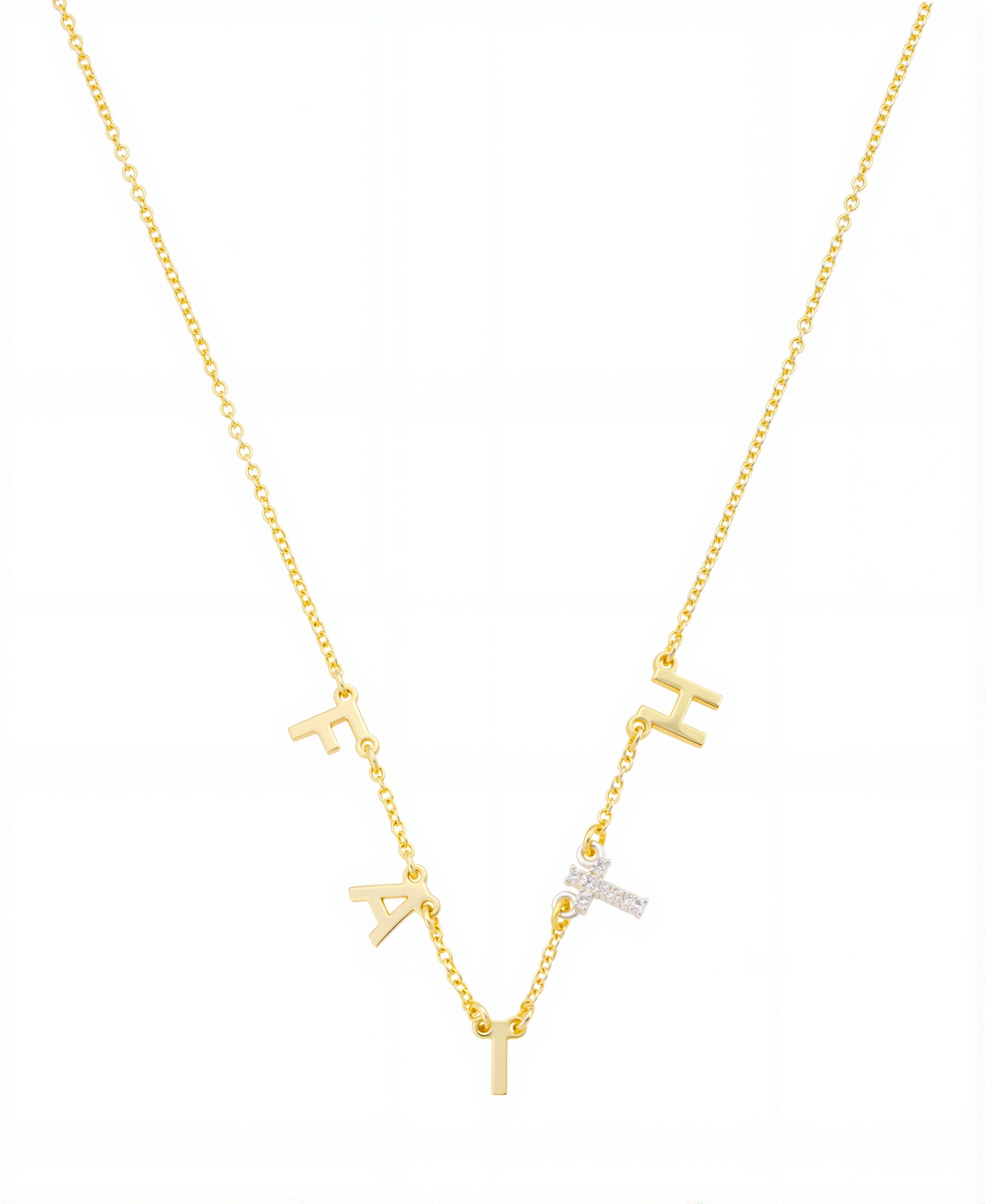 Click here for Unwritten Two Tone Faith Cubic Zirconia Cross Neck... prices