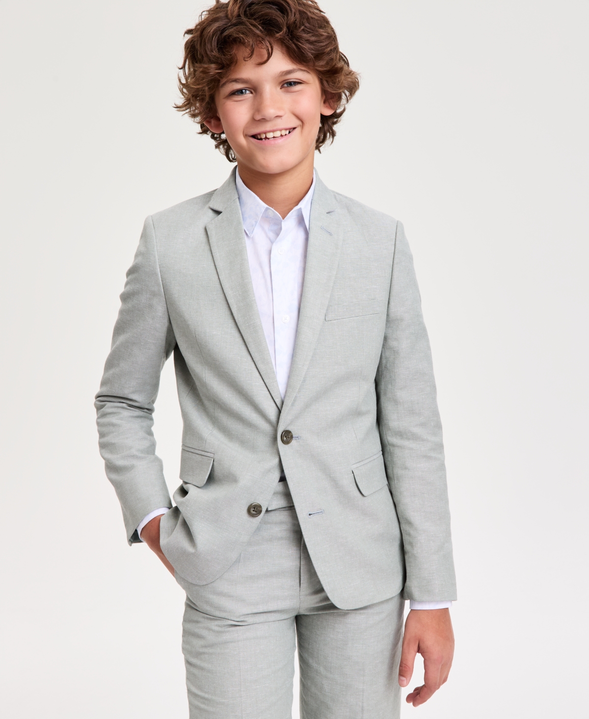 Click here for Calvin Klein Boys 8-20 Tri-Blend Linen Suit Jacket... prices