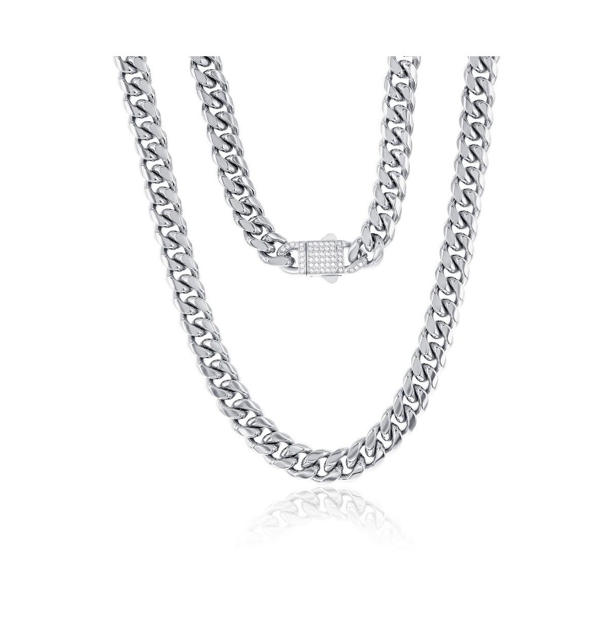 Click here for Metallo Stainless Steel Miami Cuban Cz Lock Neckla... prices