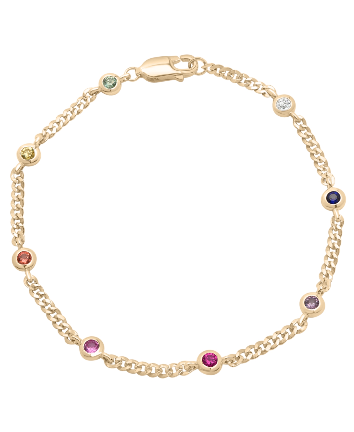 Click here for Macys Lab-Grown Multi-Color Sapphire Link Bracelet... prices