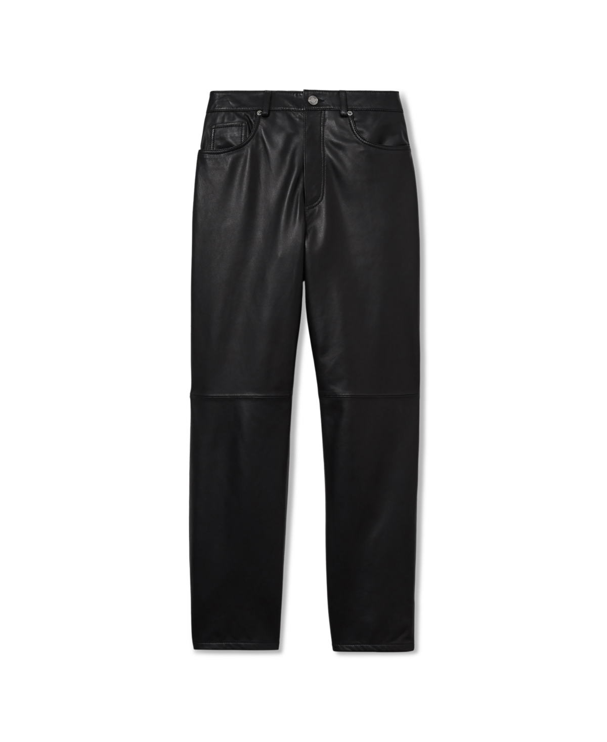 Click here for Reiss Womens Leather Slim-Leg Pants - Black prices