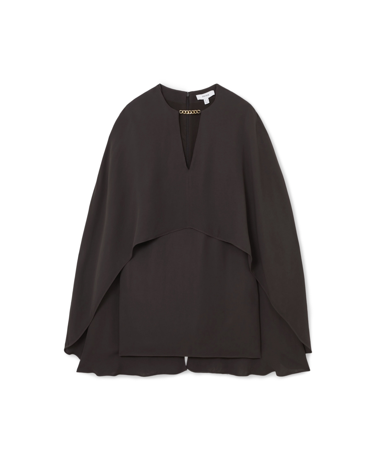 Click here for Reiss Womens Chain-Detail Cape Mini Dress - Grape prices