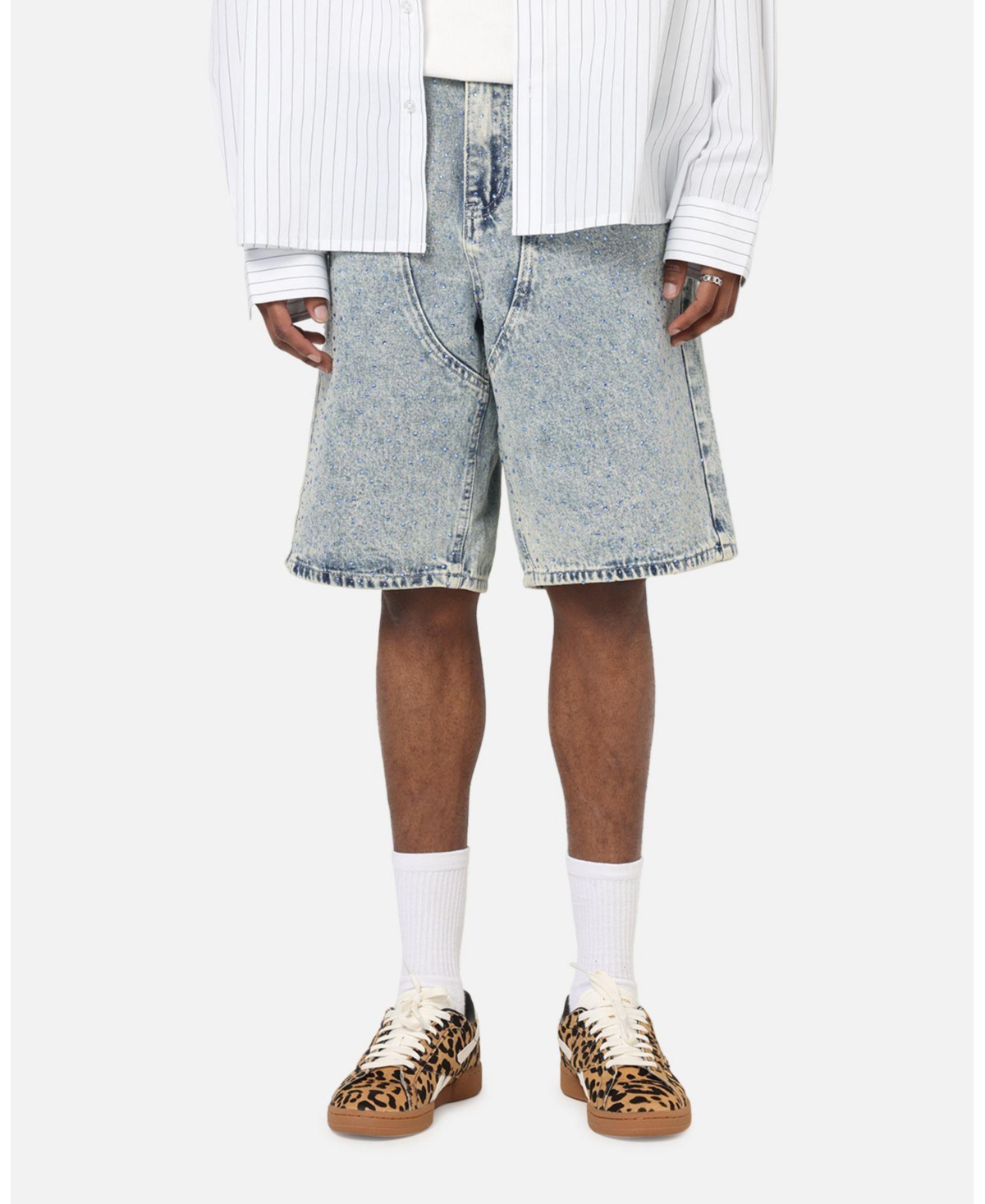 Click here for Xxiii Mens Diamond Buckle Back Jorts - Blue prices