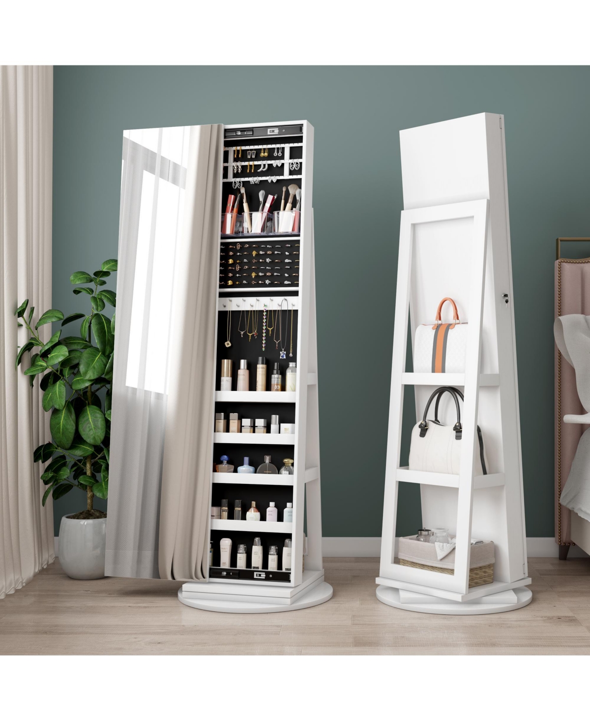 Click here for Vlsrka 360° Swivel Free-Standing Jewelry Armo... prices