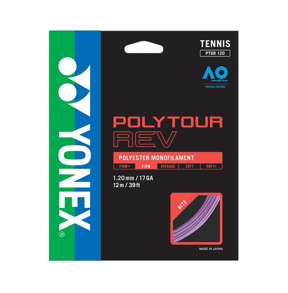 Click here for Yonex Poly Tour Rev 120 17g Tennis String - Purple prices