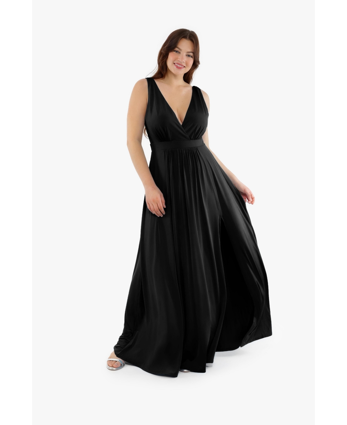 Click here for Popilush Womens Shapewear Deep V-Neck Front Slit G... prices