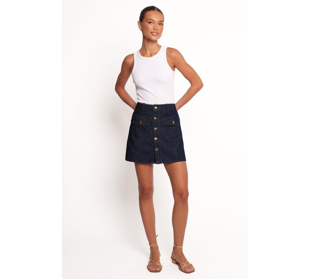 Click here for Petal and Pup Womens Presley Denim Skort - Dark de... prices