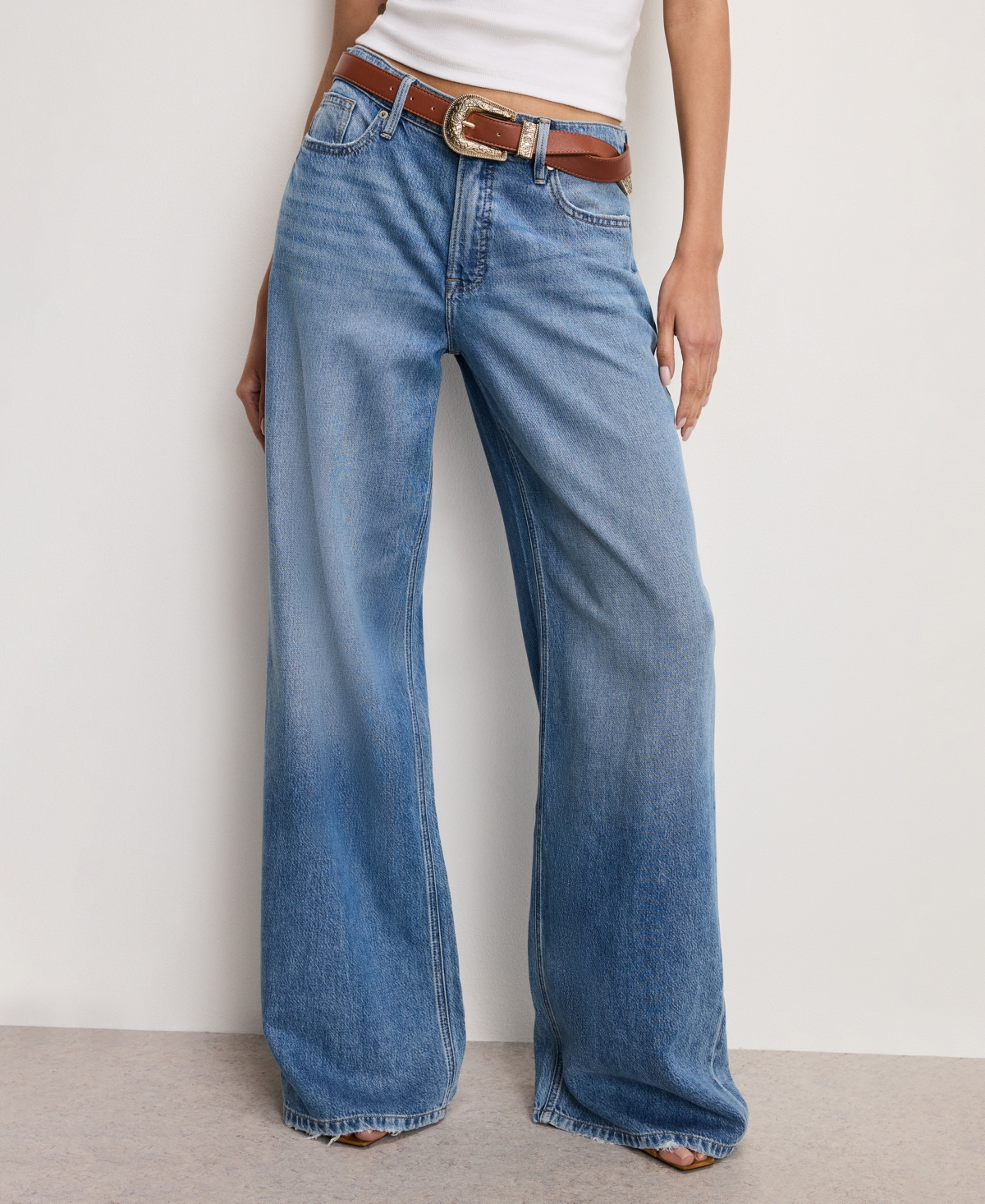 Click here for Good American Womens Mid-Rise Wide-Leg Jeans - Ind... prices