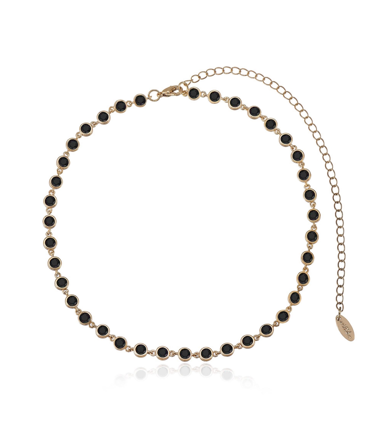 Click here for Ettika Crystal Disc Link Necklace - Black prices