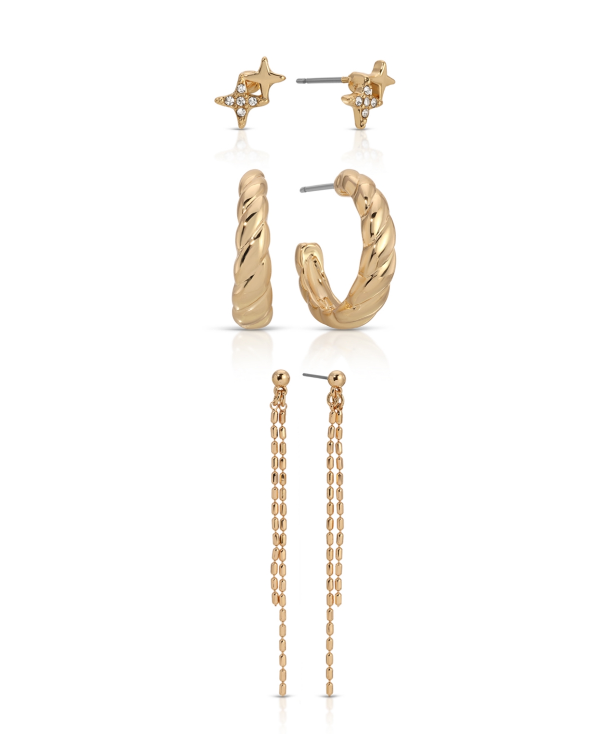 Click here for Ettika Gold Plated In Orbit Earring Set - Gold prices