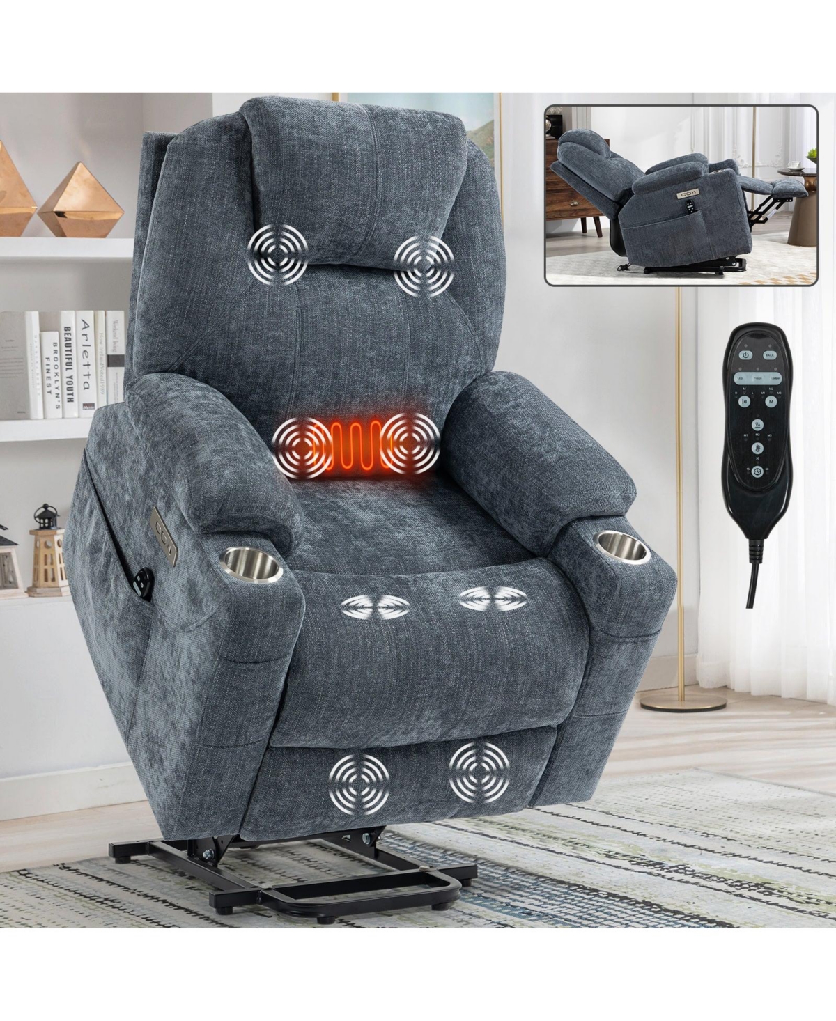 Click here for Up to 350 Lbs Chenille Power Lift Recliner Chair... prices
