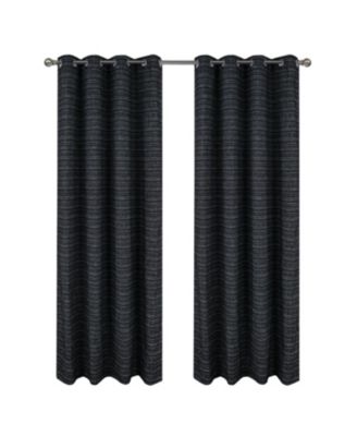 Rt Designer Collection Kensington Jacquard Foam Backed Luxurious Decorative Grommet Curtain Panel 54 X22 X 84 X22 Black
