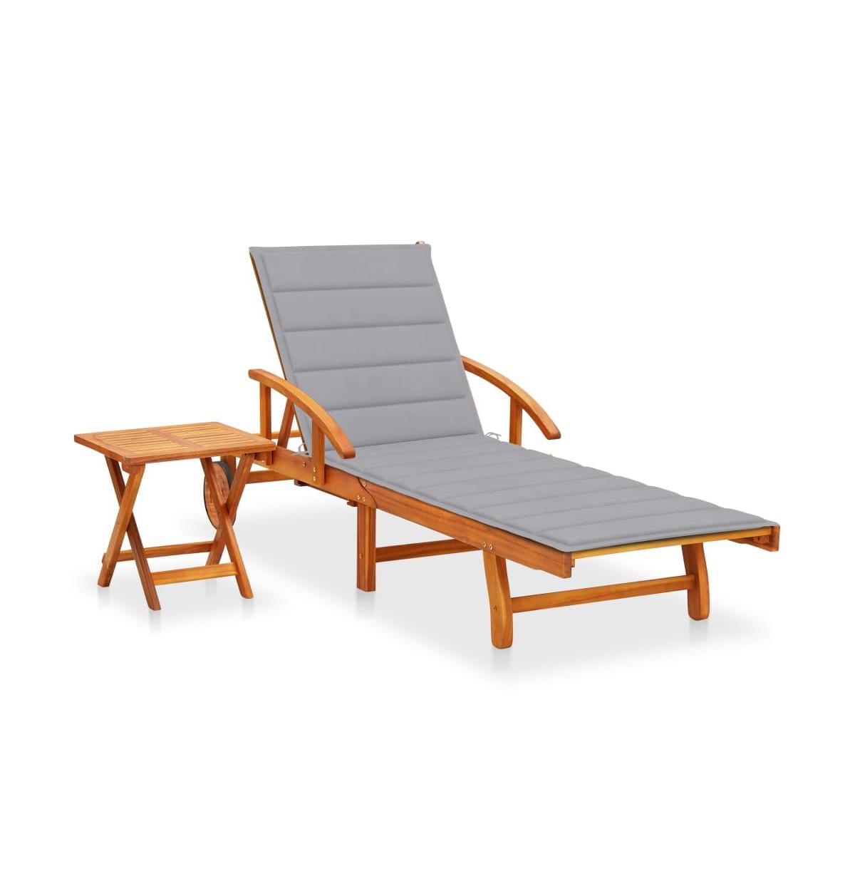 Click here for vidaXL Table Acacia Wood Solid Sunlounger prices