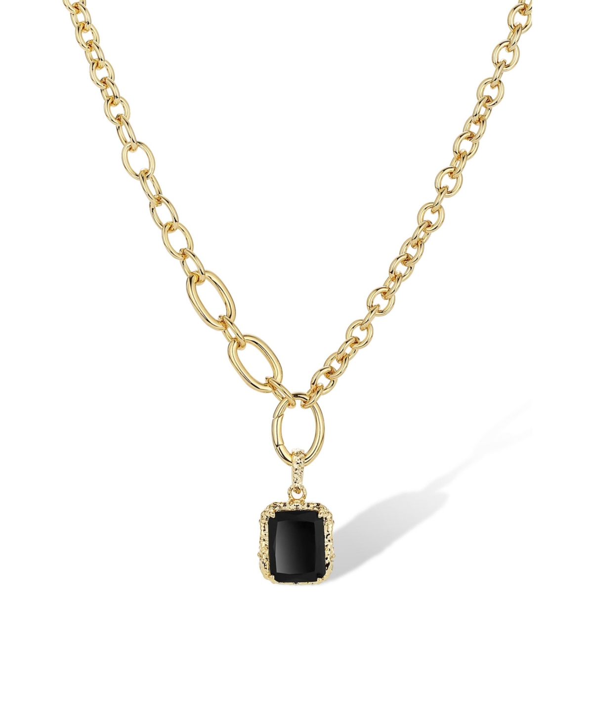 Click here for Retro Chic Agate Lava Necklace - Gold  black prices