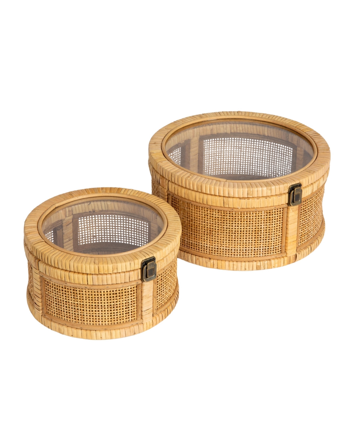 Click here for Storied Home Rattan and Bamboo Nestable Round Stor... prices