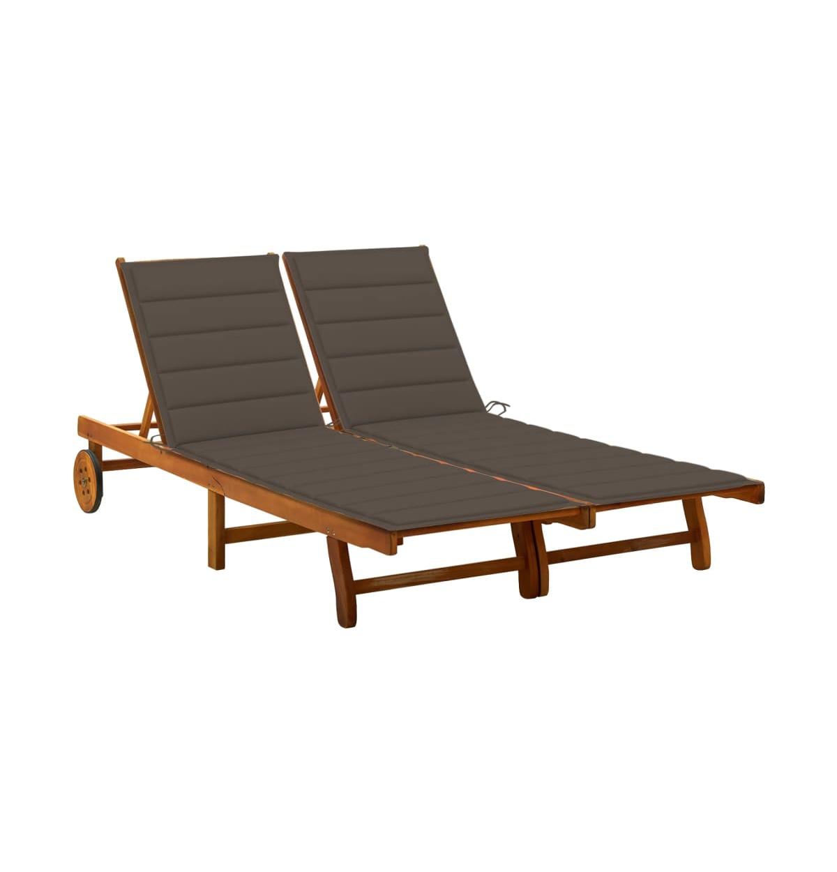 Click here for vidaXL Sunlounger Natural wood Solid Acacia wood L... prices