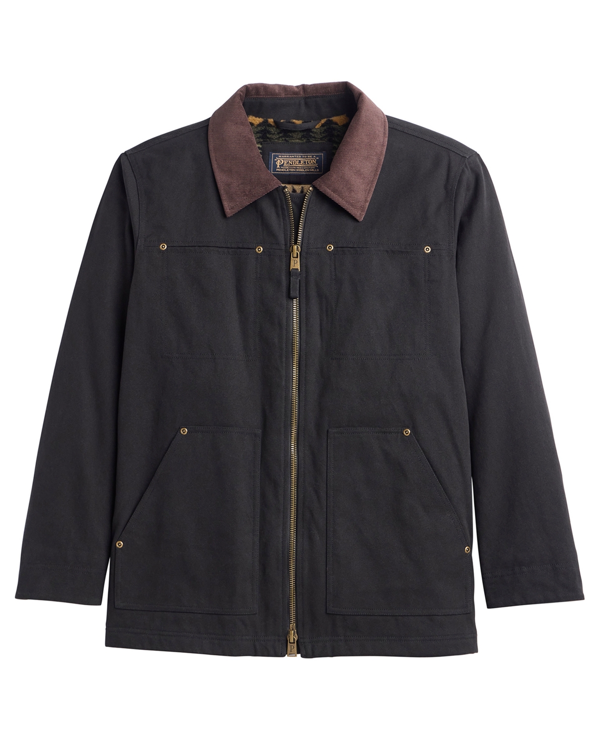 Click here for Pendleton Mens Gorge Canvas Barn Zip-Up Jacket - O... prices