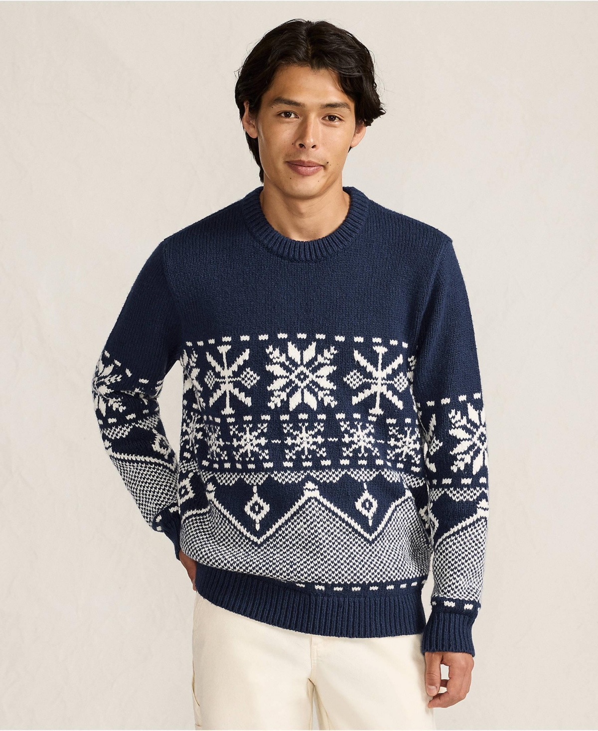 Click here for Lands End Mens Long Sleeve Holiday Snowflake Crewn... prices