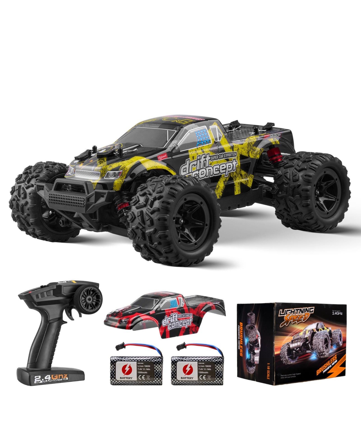 Click here for Mecale Rc Car 1:18  4WD Off-Road Truck 45 km/h wit... prices