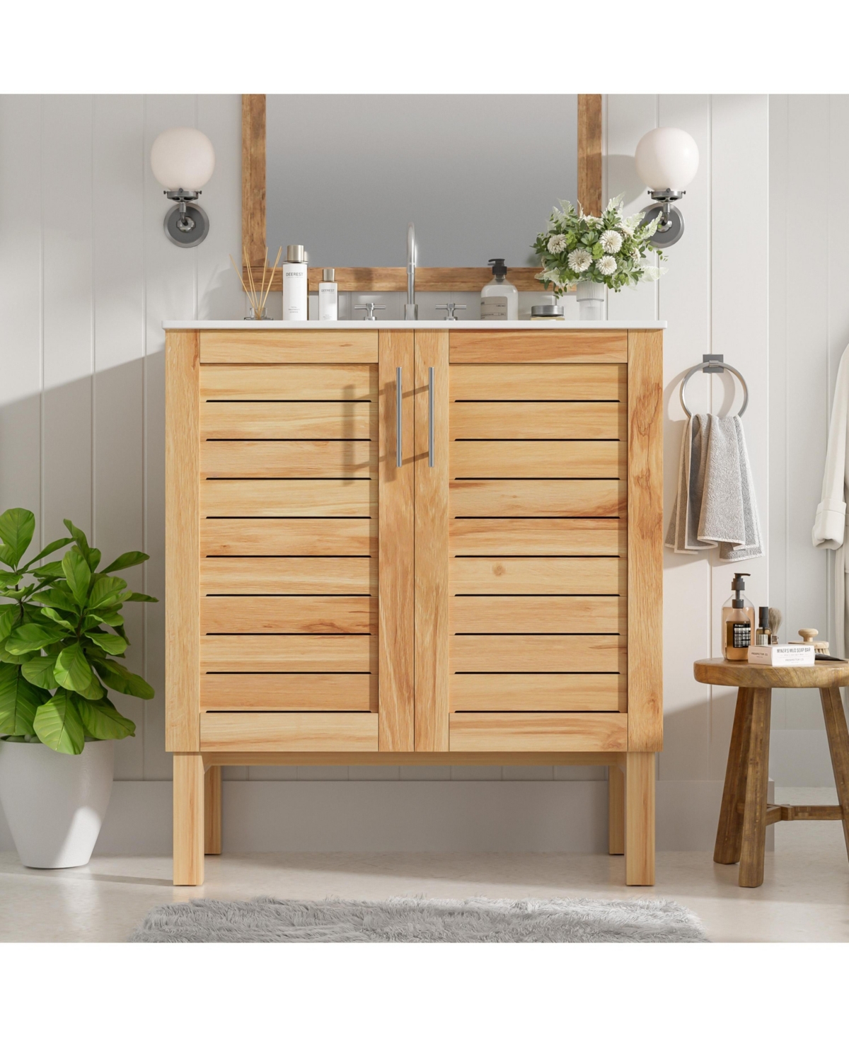 Click here for Lovmor 30inch Antique Bathroom Vanity with Ceramic... prices