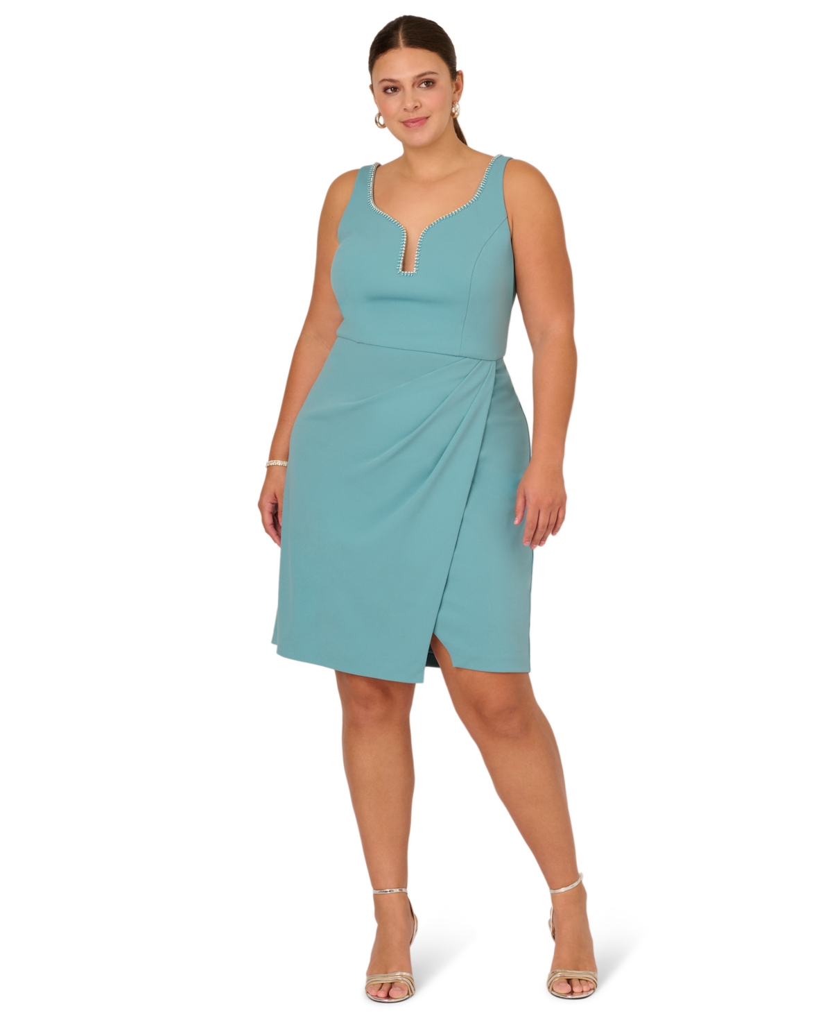 Click here for Adrianna Plus Size Sleeveless Midi Dress - Blue He... prices