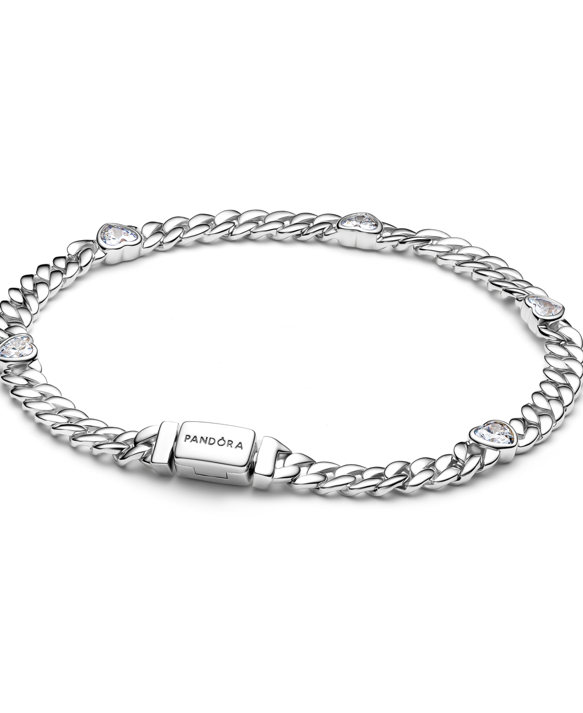 Click here for Pandora Heart Cuban Chain Bracelet - Sterling Silv... prices