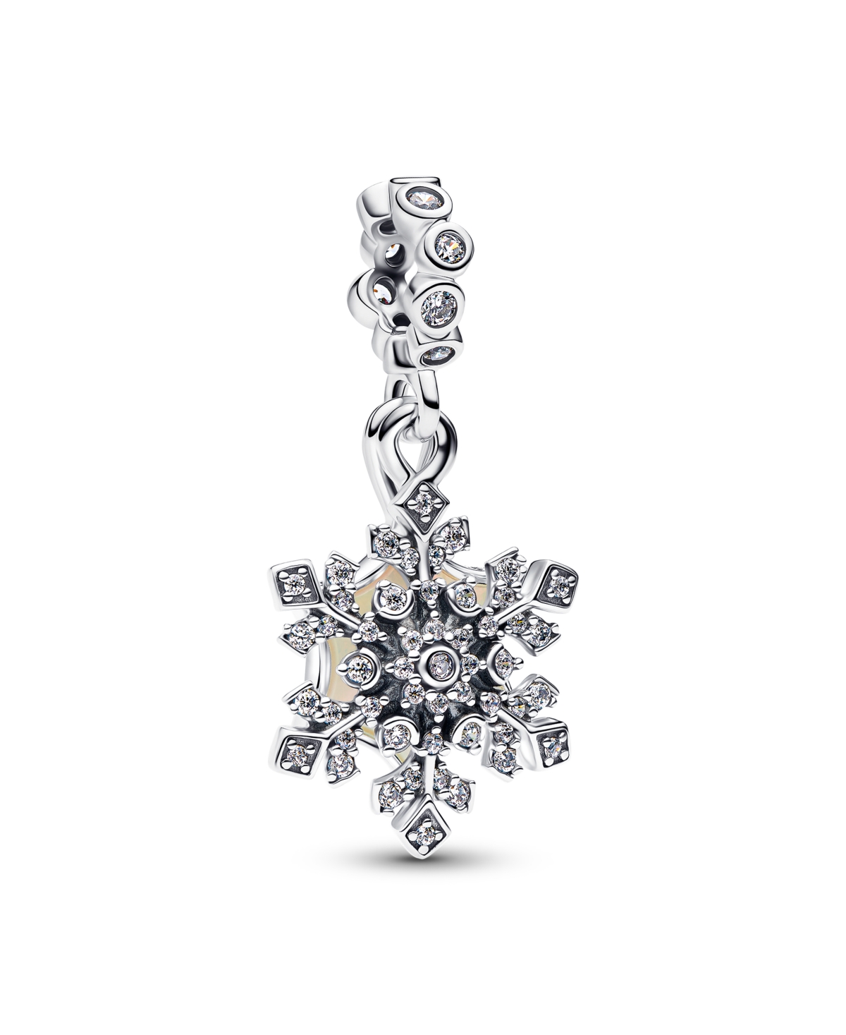 Click here for Pandora Opalescent Snowflake Double Dangle Charm -... prices