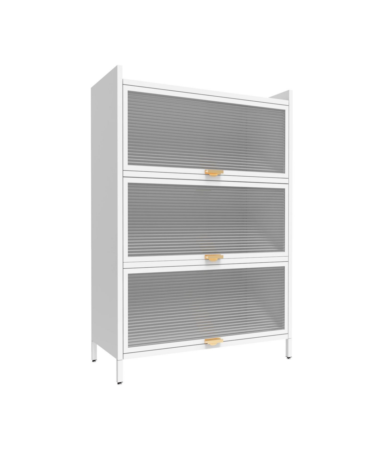 Click here for Zachvo Modern Fluted Glass 2-Door Metal Pantry Cab... prices