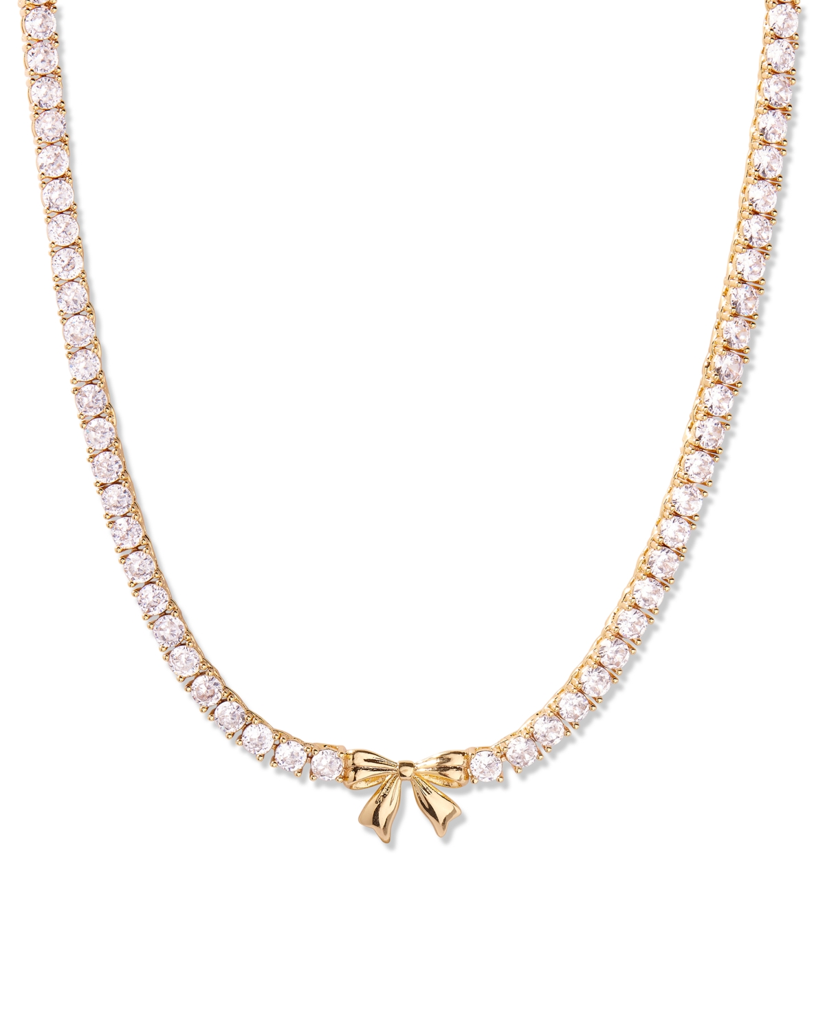Click here for brook & york Coco Bow Tennis Necklace - Gold prices