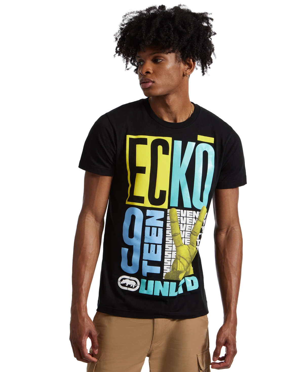 Click here for Ecko Unltd Mens 1972 Color-Block T-Shirt - Black prices
