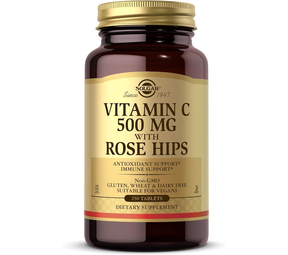 Click here for Solgar Vitamin C  500 mg  with Rose Hips 250 Tabs prices