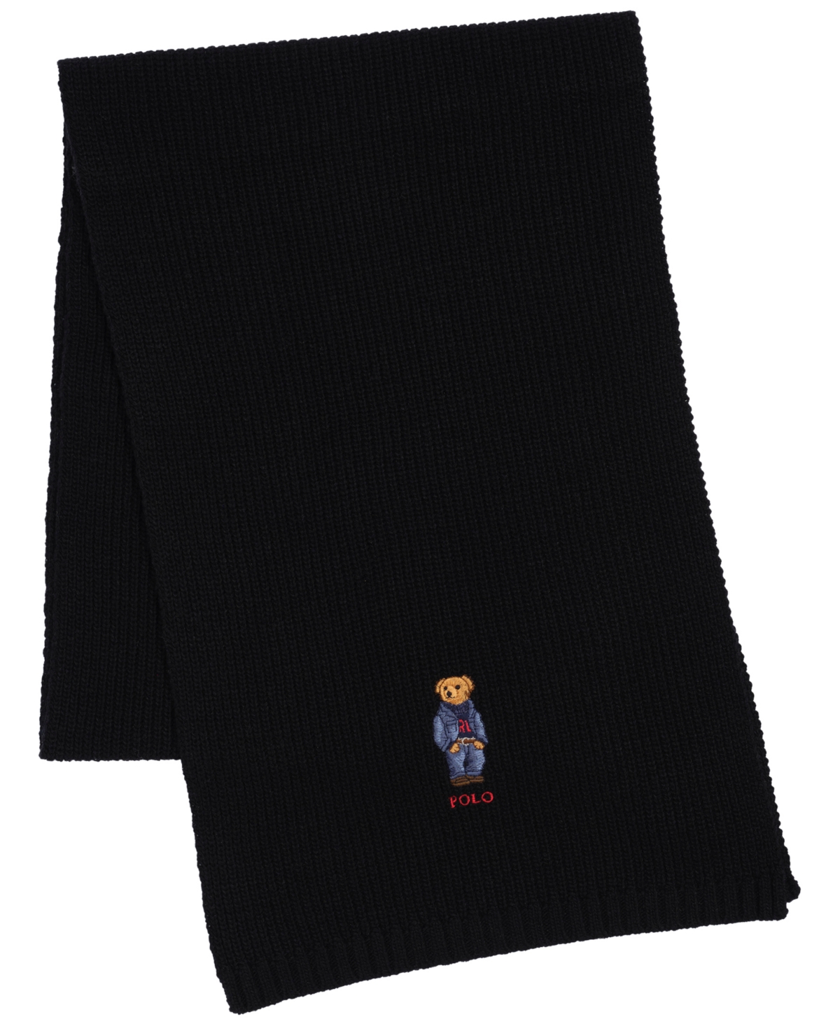 Polo Ralph Lauren Solid Denim Bear Scarf