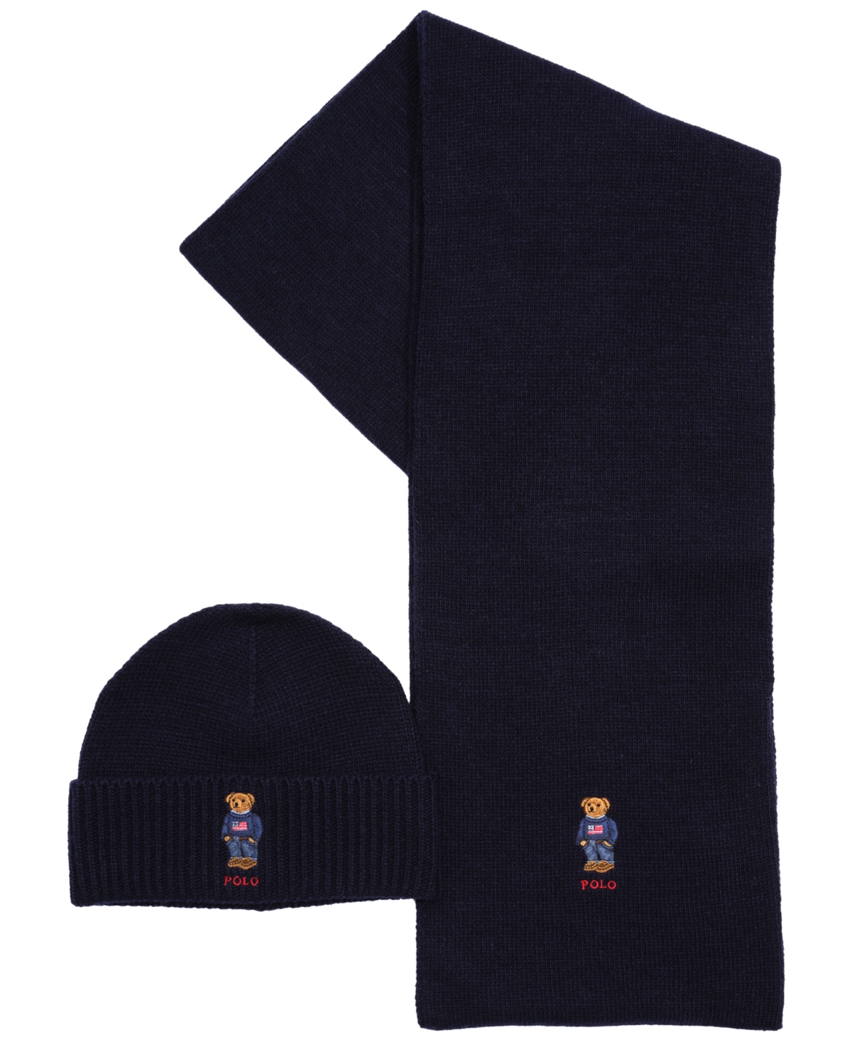 Click here for Polo Ralph Lauren Mens Flag Bear Beanie and Scarf... prices