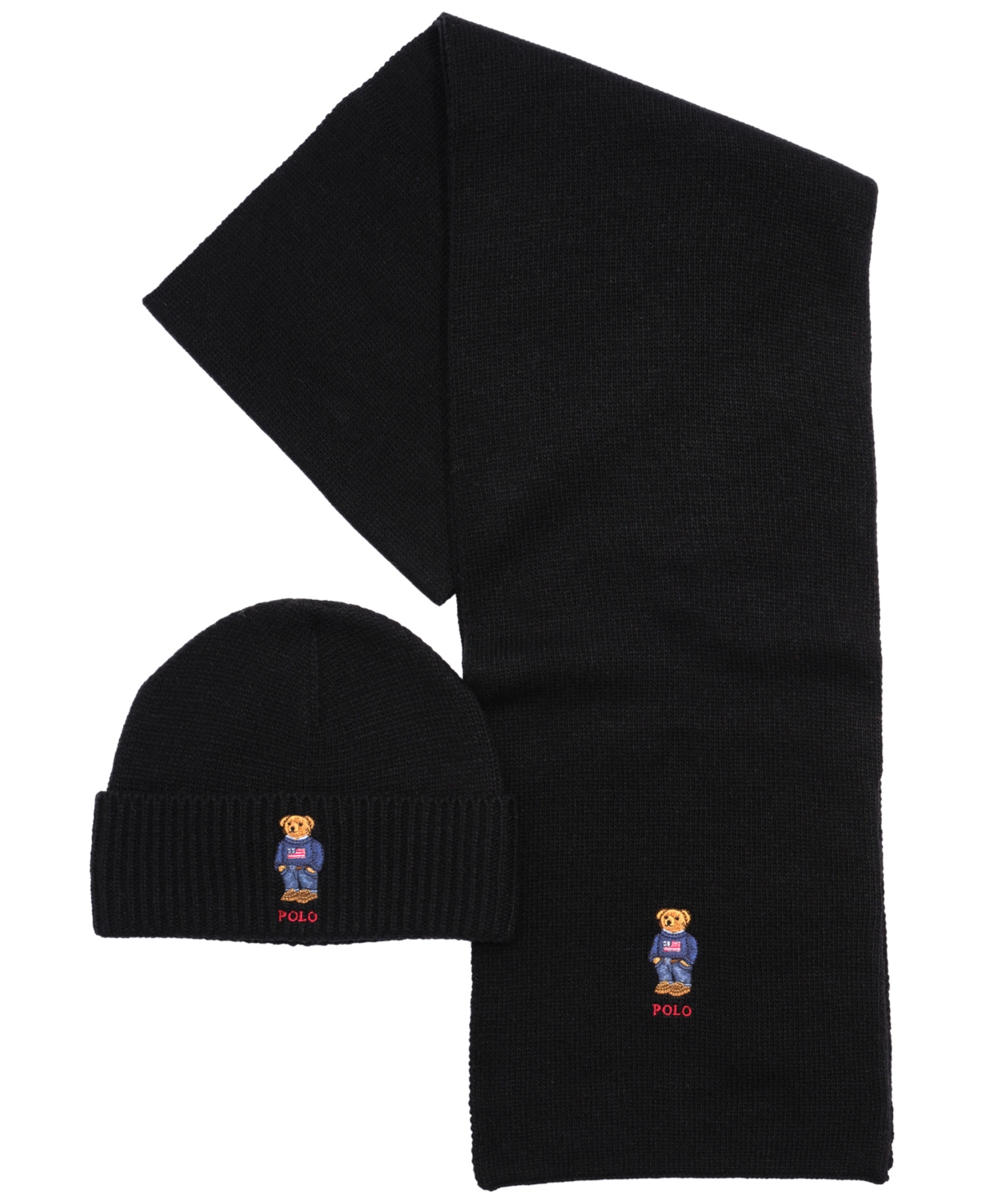 Click here for Polo Ralph Lauren Mens Flag Bear Beanie and Scarf... prices