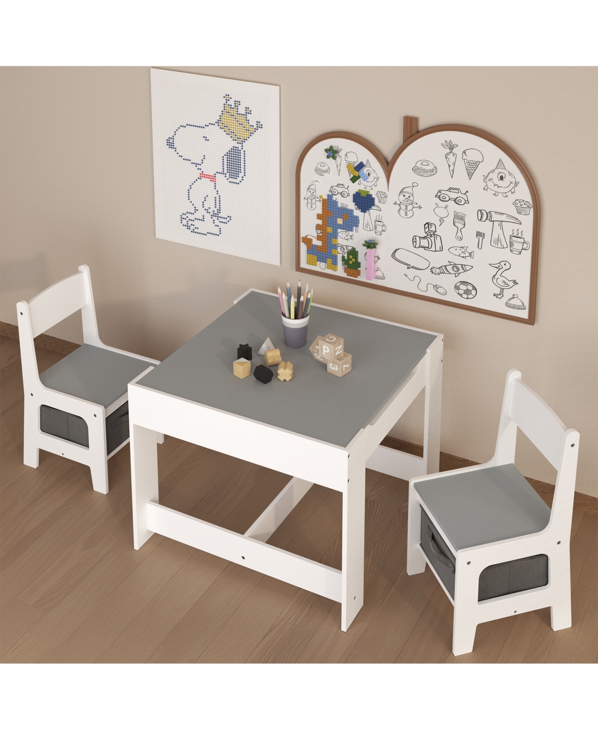 Click here for Casainc 3-in-1 Kids Activity Table Set with Storag... prices