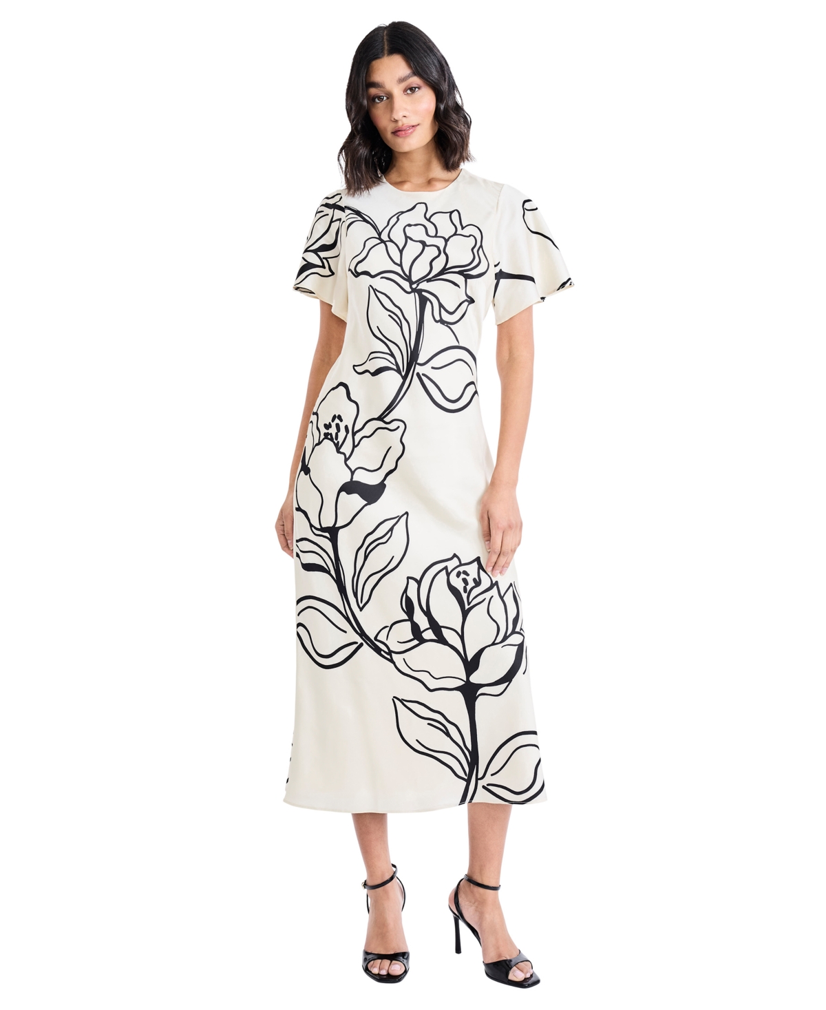 Click here for Maggy London Womens Short-Sleeve Floral Printed Dr... prices