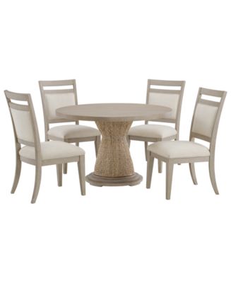 Furniture Sirena 5-Pc. Dining Set (Round Dining Table & 4 Wood Chairs ...