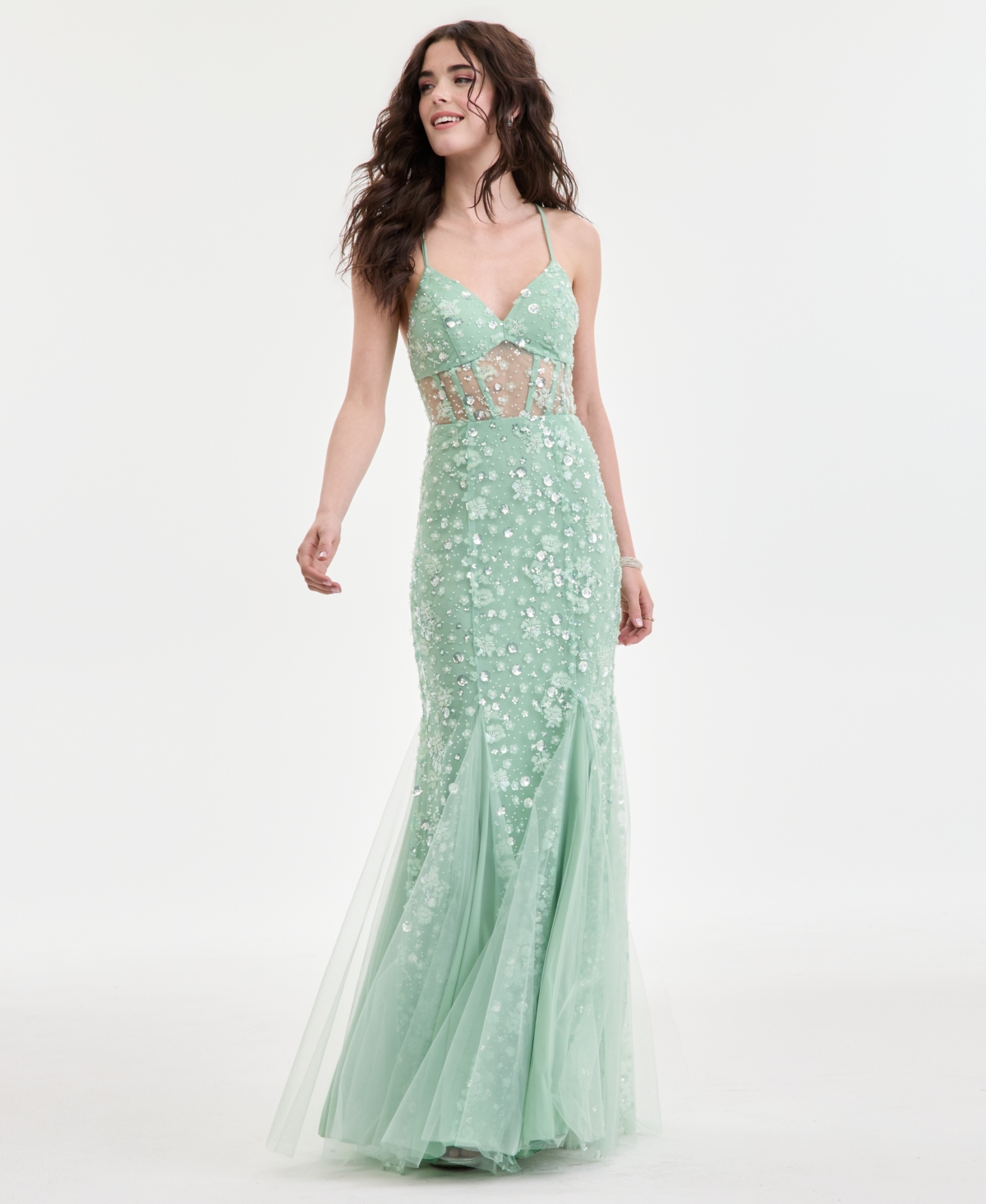 Click here for Say Yes Juniors Embellished Mermaid Sequin Gown -... prices