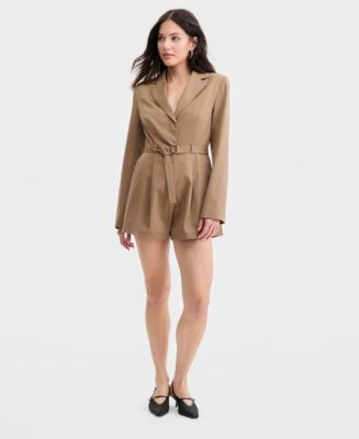 Bar III Women's Belted Blazer Romper, Macy's Exclusive - Macy's