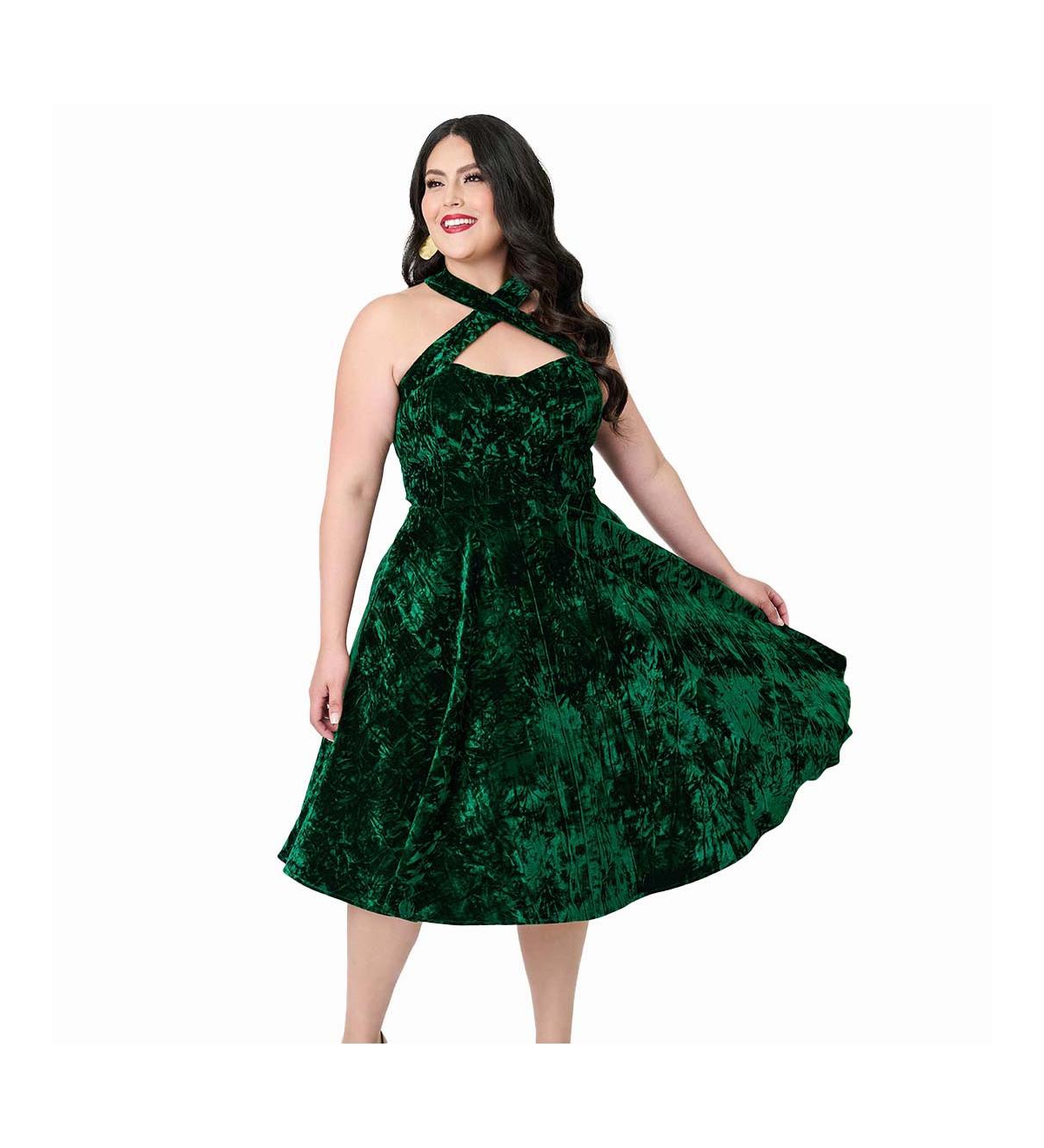 Click here for Unique Vintage Plus Size Criss Cross Halter Rita F... prices