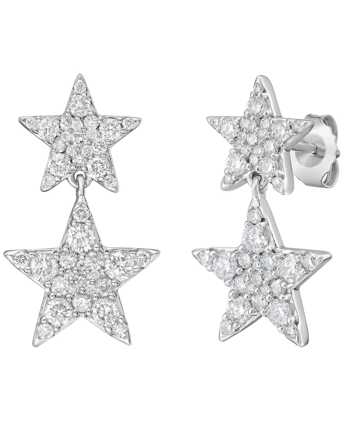 Click here for Macys White Diamond Earrings (1 ct. t.w.) in 10k W... prices