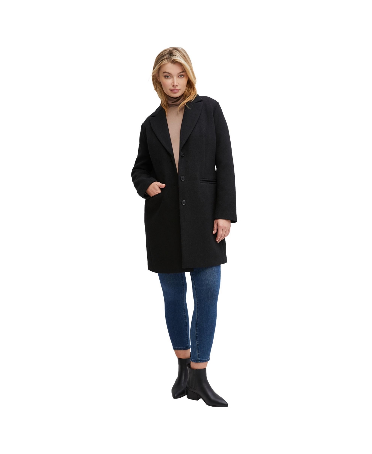 Click here for ellos Womens Classic Wool-Blend Coat - Black prices