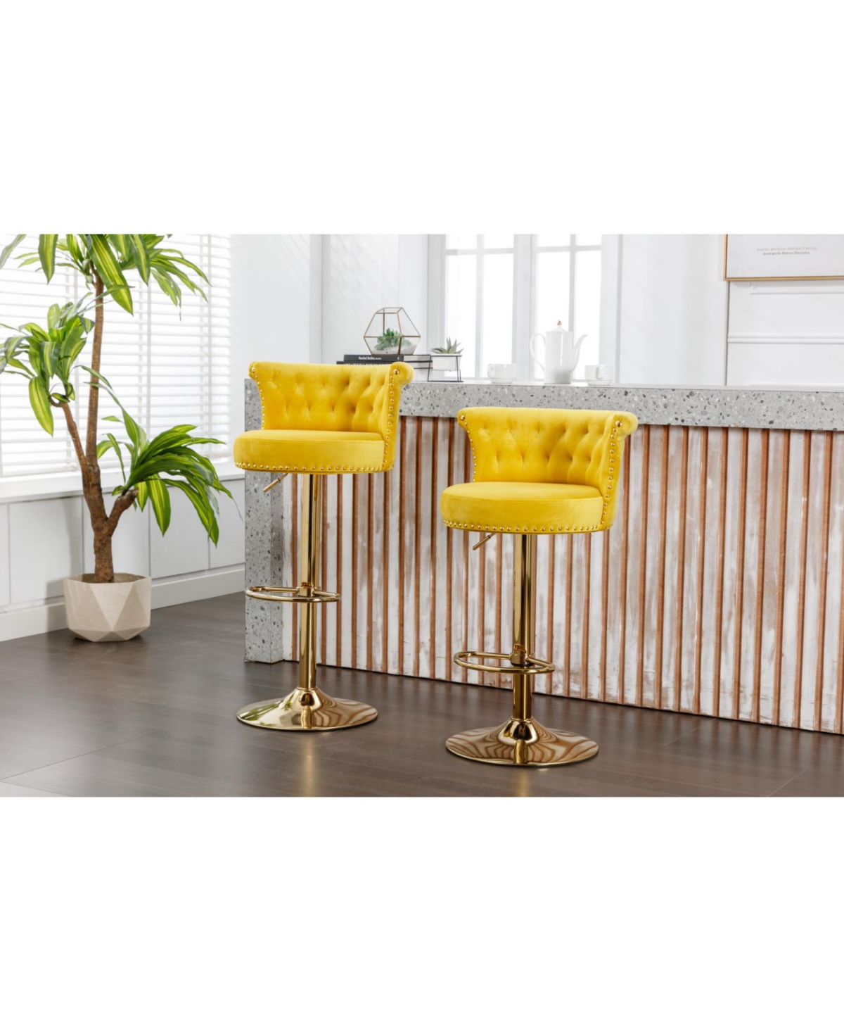Click here for Streamdale Velvet 360 Rotating Bar Chair with Adju... prices