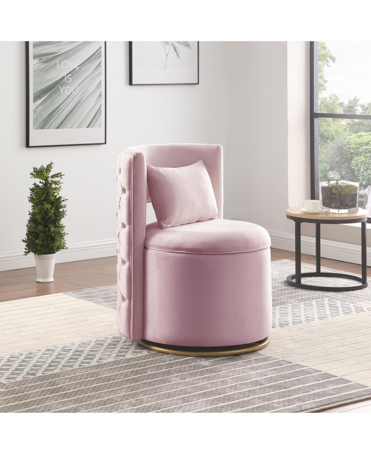 Click here for Streamdale 360 Swivel Velvet Chair w/ Storage & Go... prices