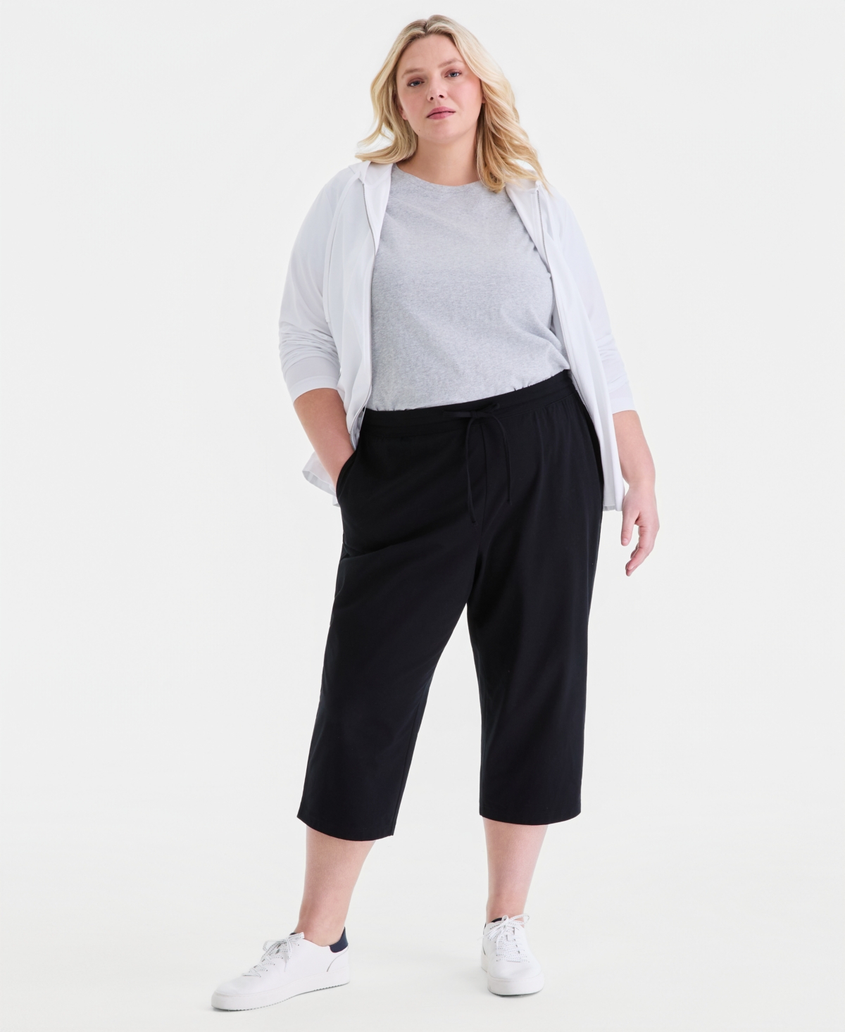 Click here for Style & Co Plus Size Knit Pull-On Capri Pants  Exc... prices