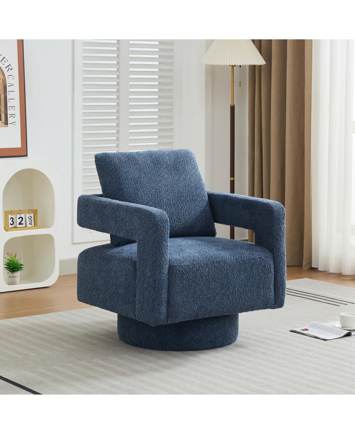 Click here for Streamdale Furniture Navy Swivel Chair  Modern Rot... prices